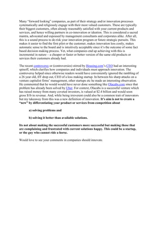 Innovator's curse | PDF