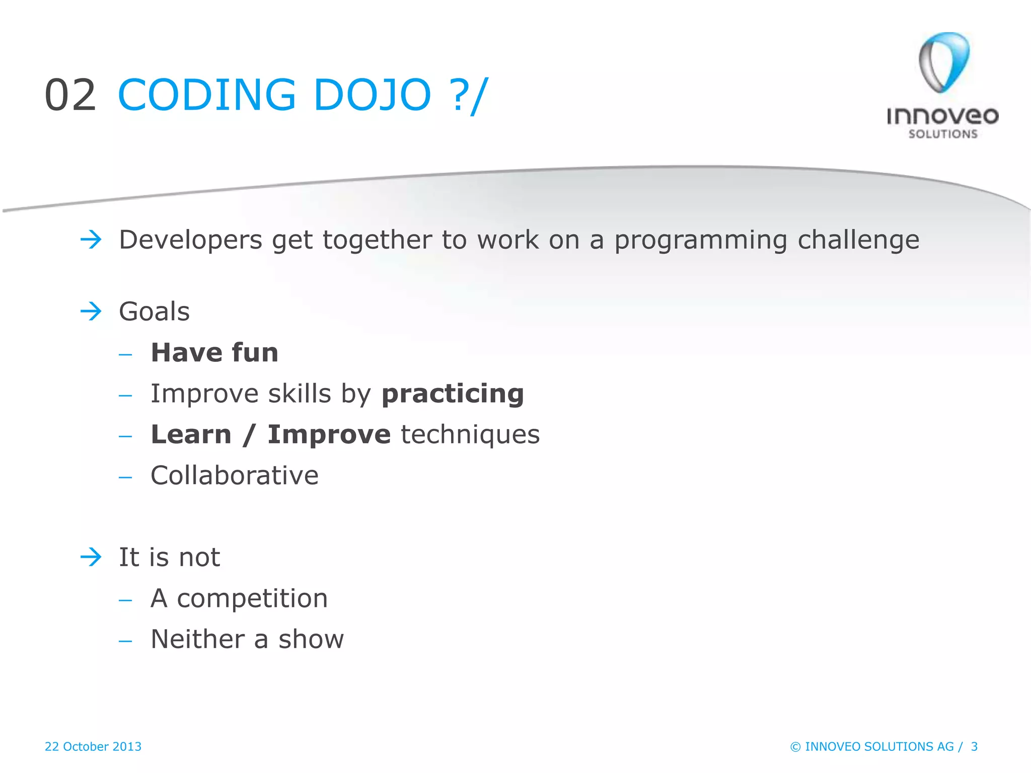 Innoveo coding dojo | PPT