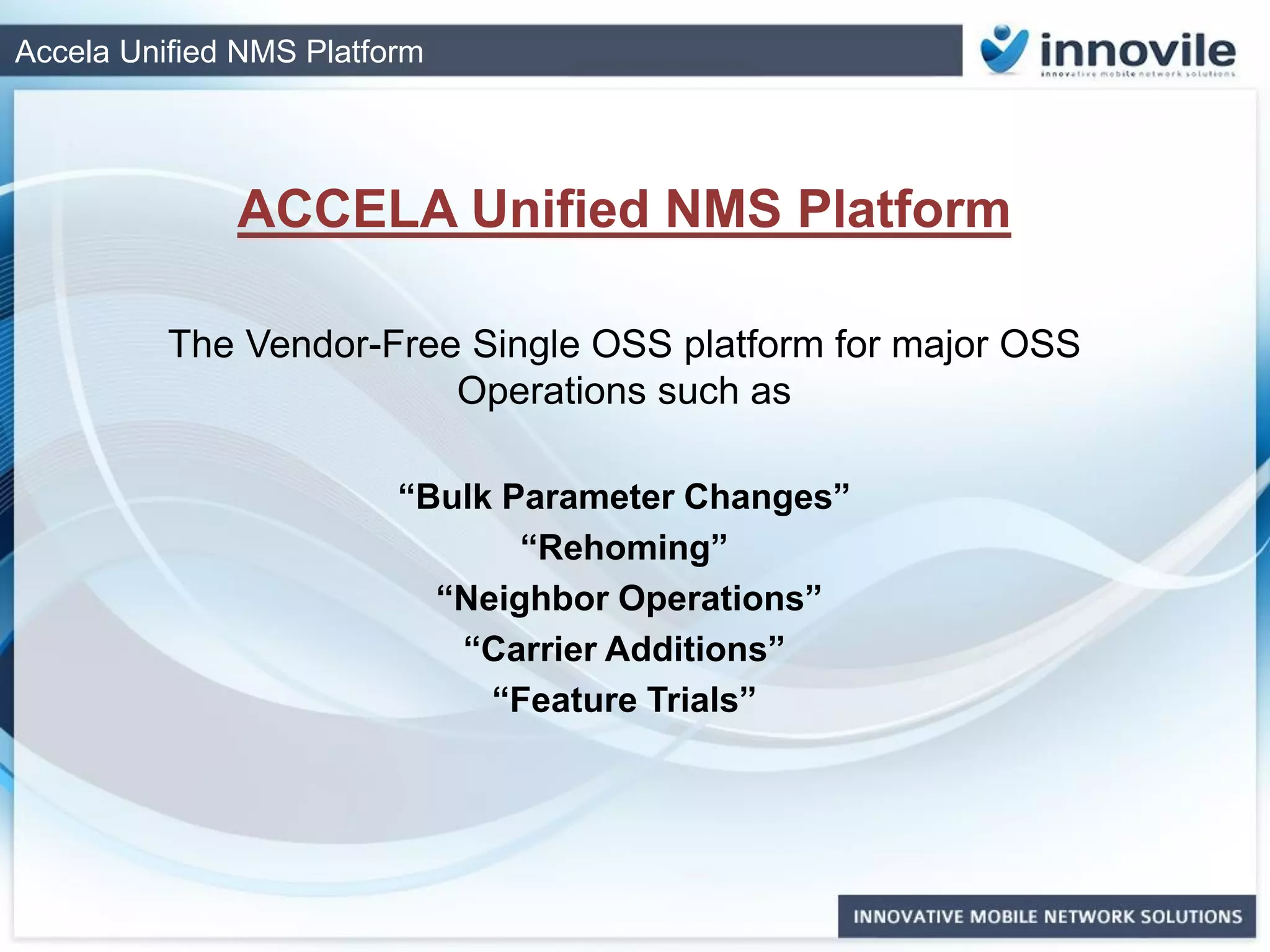 Unified NMS platform (Single OSS/M2000/Netact Platform) | PPT