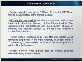 GPEH, PCHR, CHR, MR, SIG, CTUM, CELL TRACE, UETR Parsers - Innovile | PDF