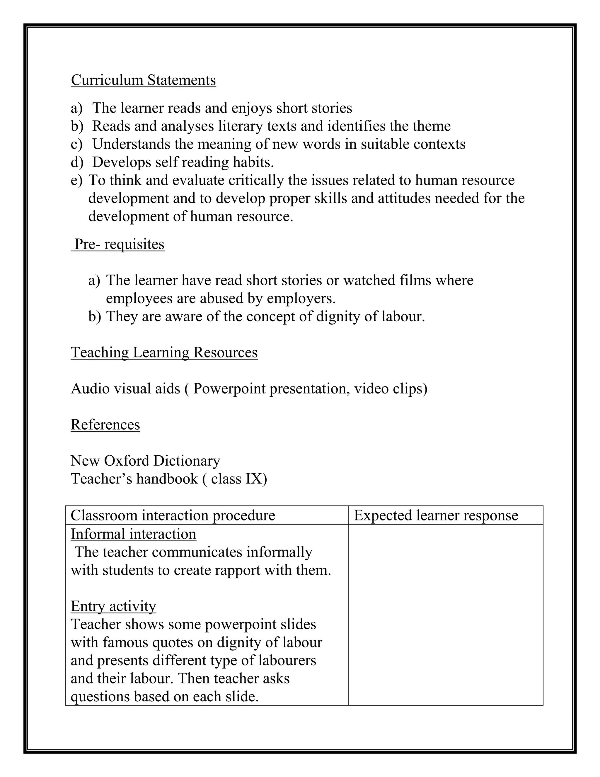 Innovative lesson plan | DOCX