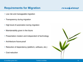 Emerasoft Day 2012 - Innowake migration | PPT