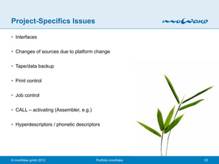 Emerasoft Day 2012 - Innowake migration | PPT