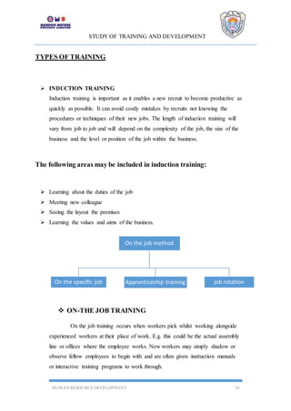 Training & development Introduction | DOCX