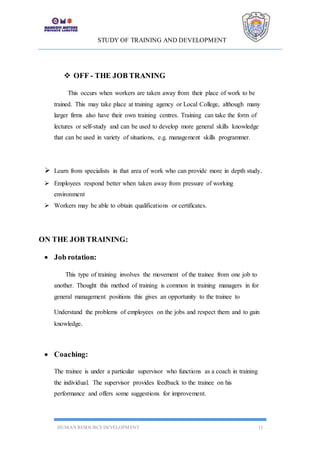 Training & development Introduction | DOCX