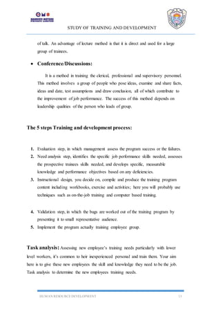 Training & development Introduction | DOCX