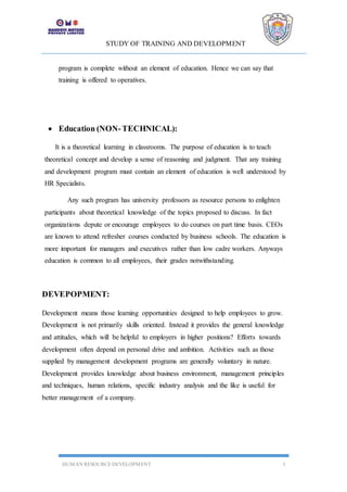 Training & development Introduction | DOCX