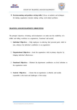 Training & development Introduction | PDF
