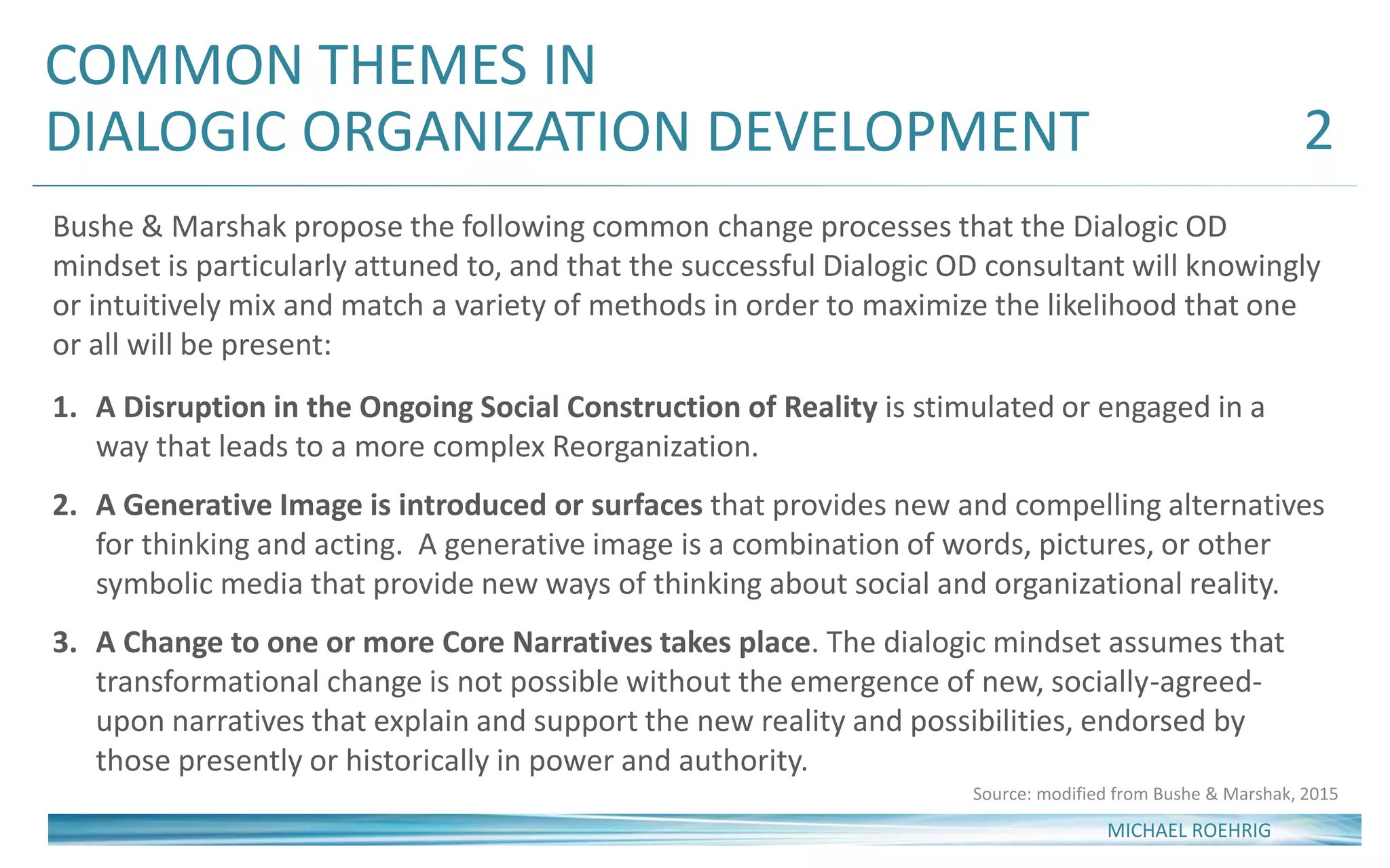 1. INOC Meeting - Dialogic Organization Development | PDF