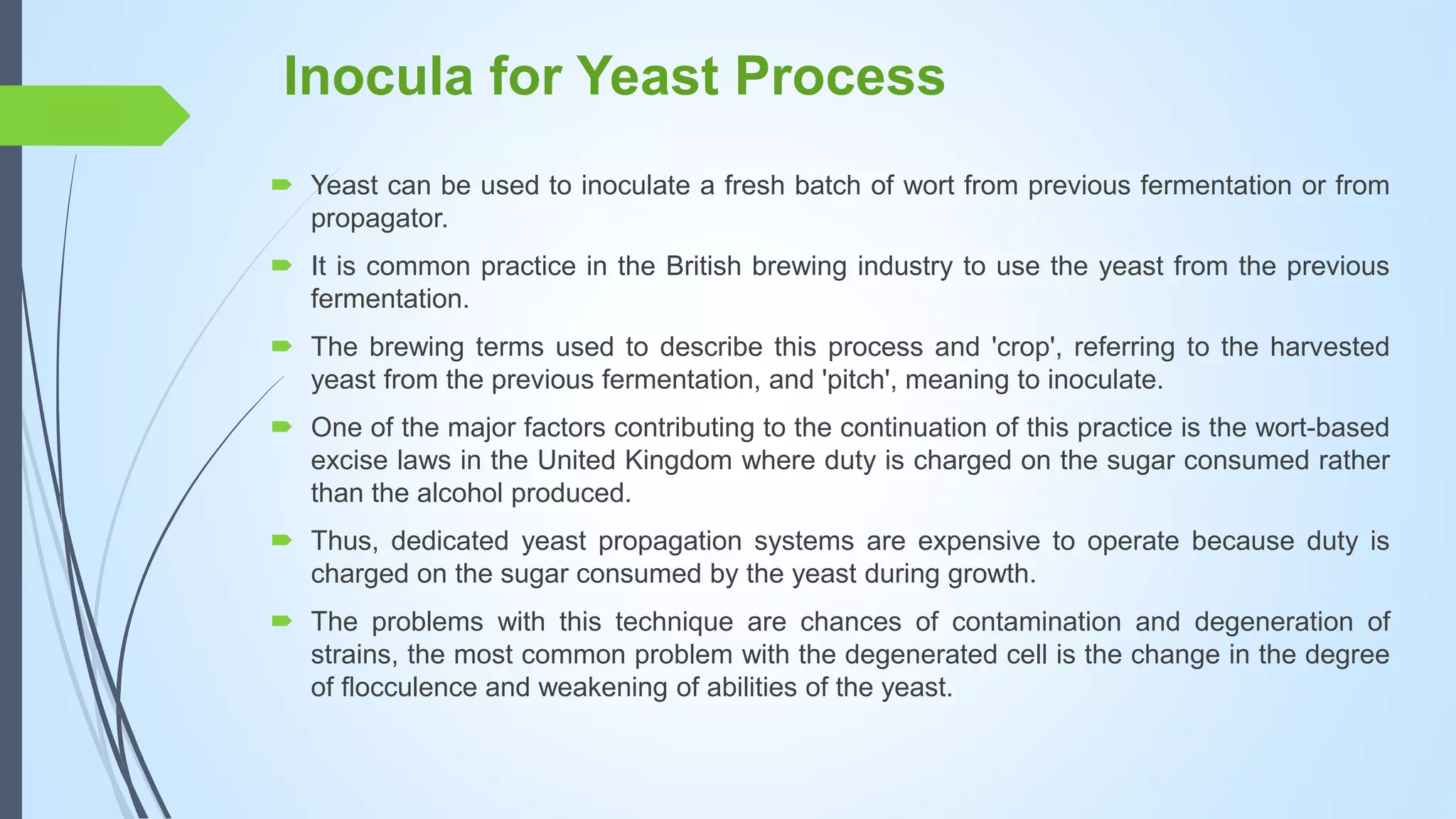 Inocula development for yeast processes | PPTX