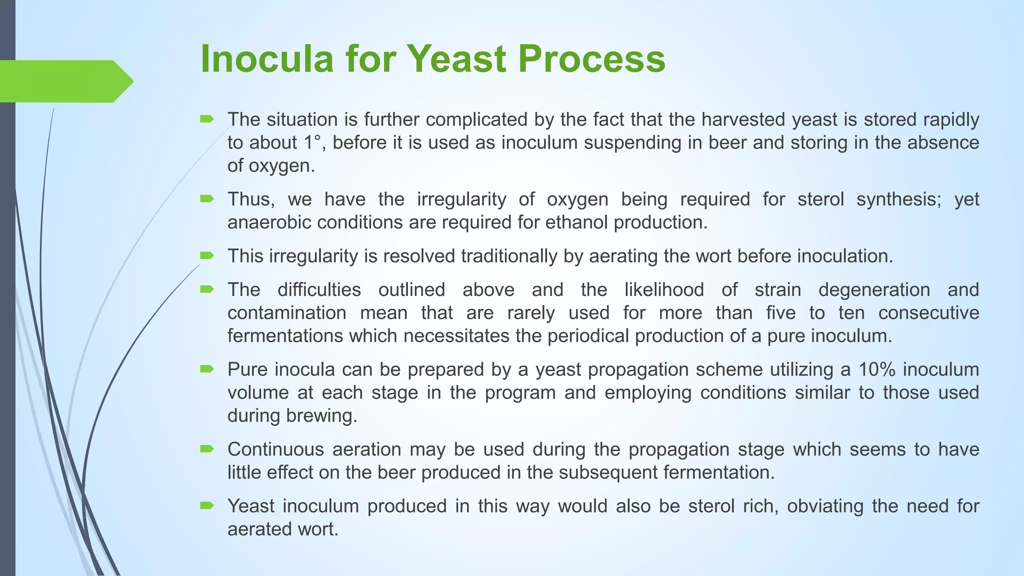 Inocula development for yeast processes | PPTX