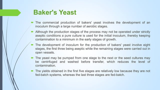 Inocula development for yeast processes | PPTX | Desserts and Baking ...