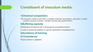 Inocula development for yeast processes | PPTX