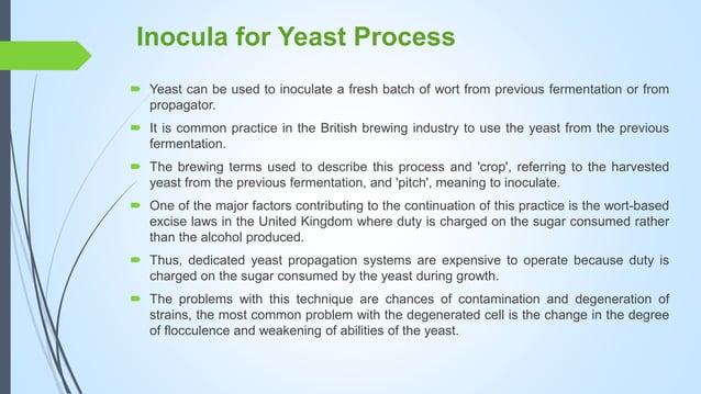 Inocula development for yeast processes | PPTX | Desserts and Baking ...