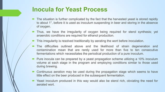 Inocula development for yeast processes | PPTX | Desserts and Baking ...