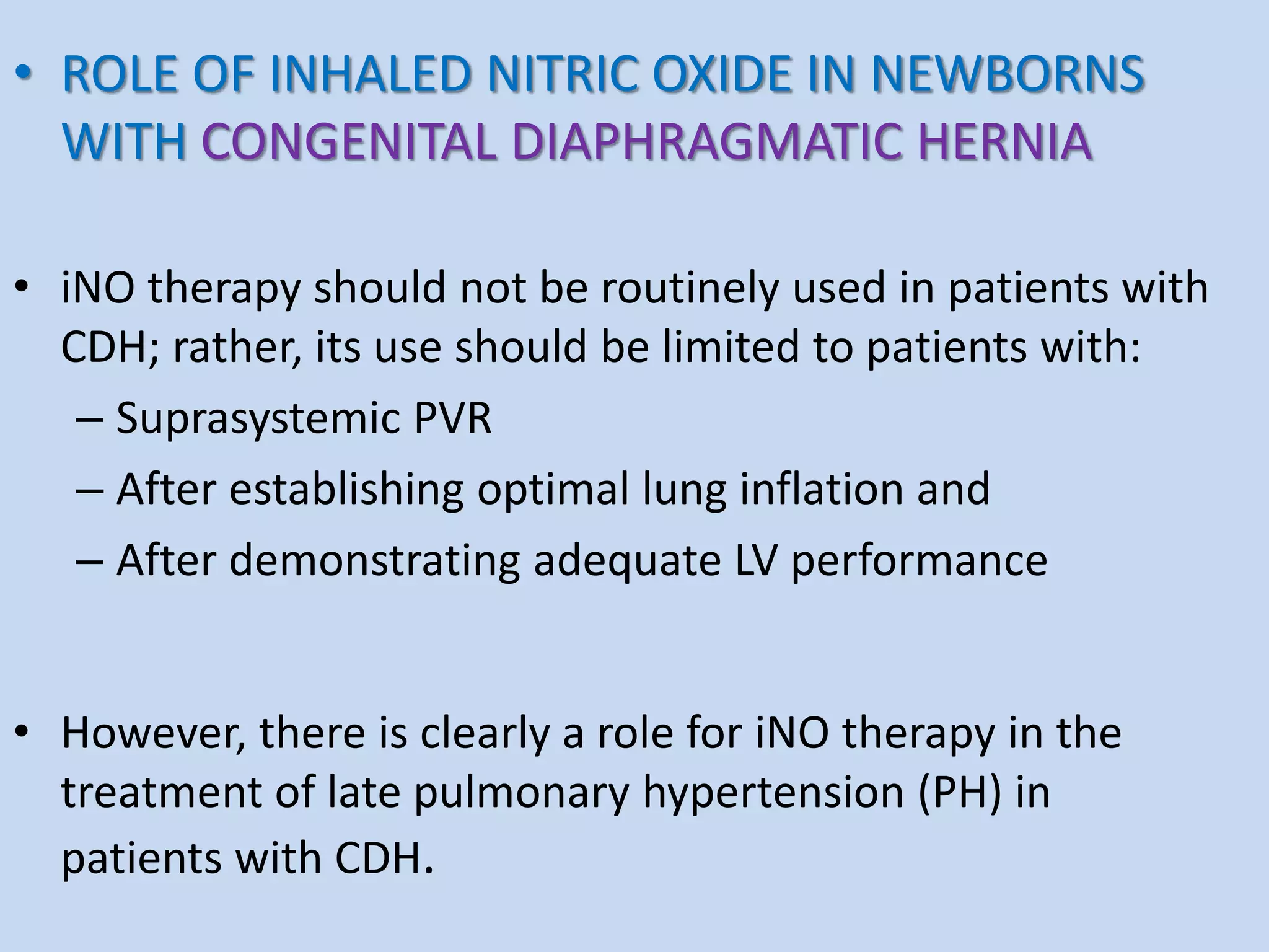 Inhaled Nitric Oxide (iNO) in Newborns - Dr Padmesh - Neonatology | PPTX