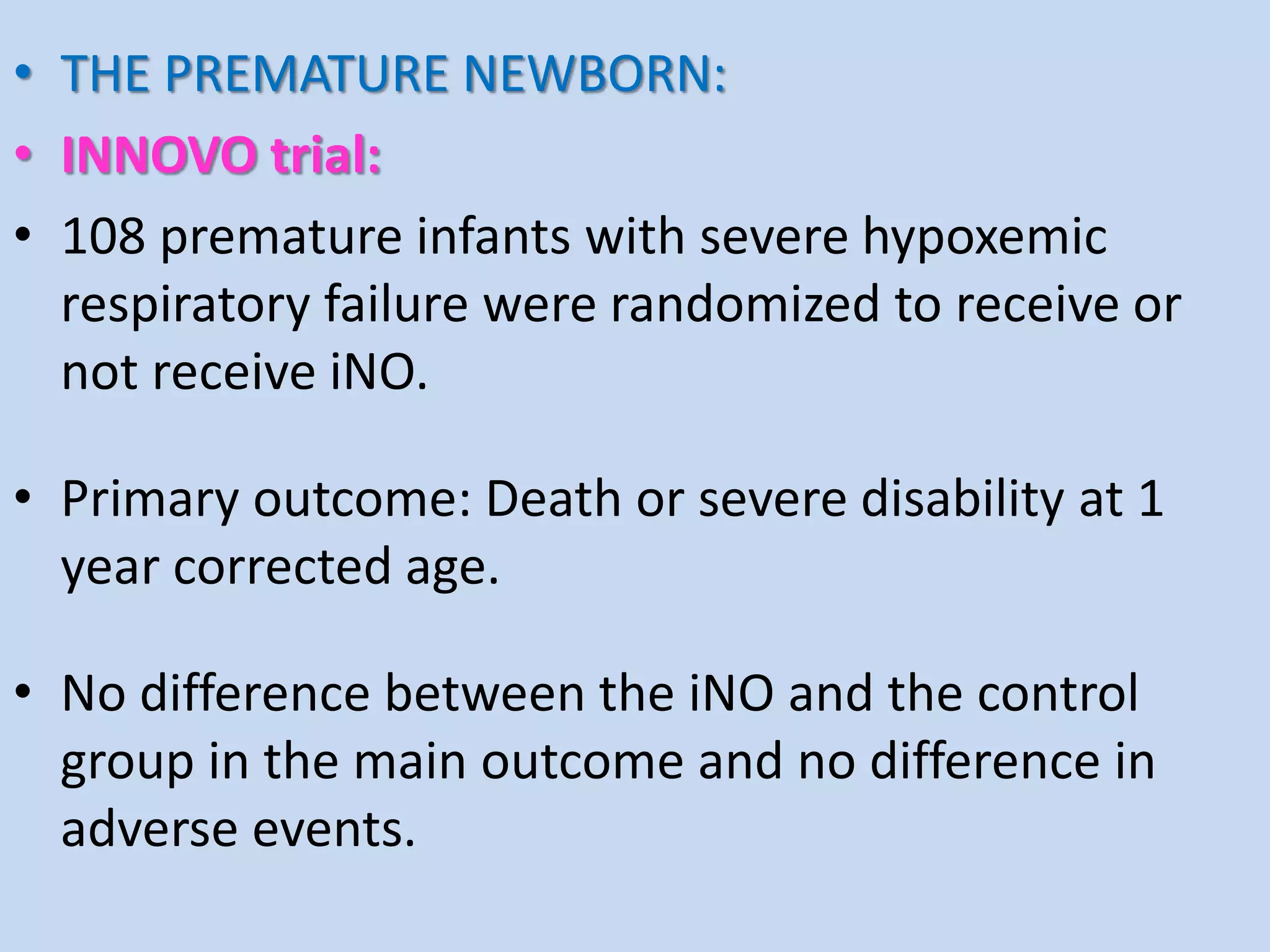Inhaled Nitric Oxide (iNO) in Newborns - Dr Padmesh - Neonatology | PPTX