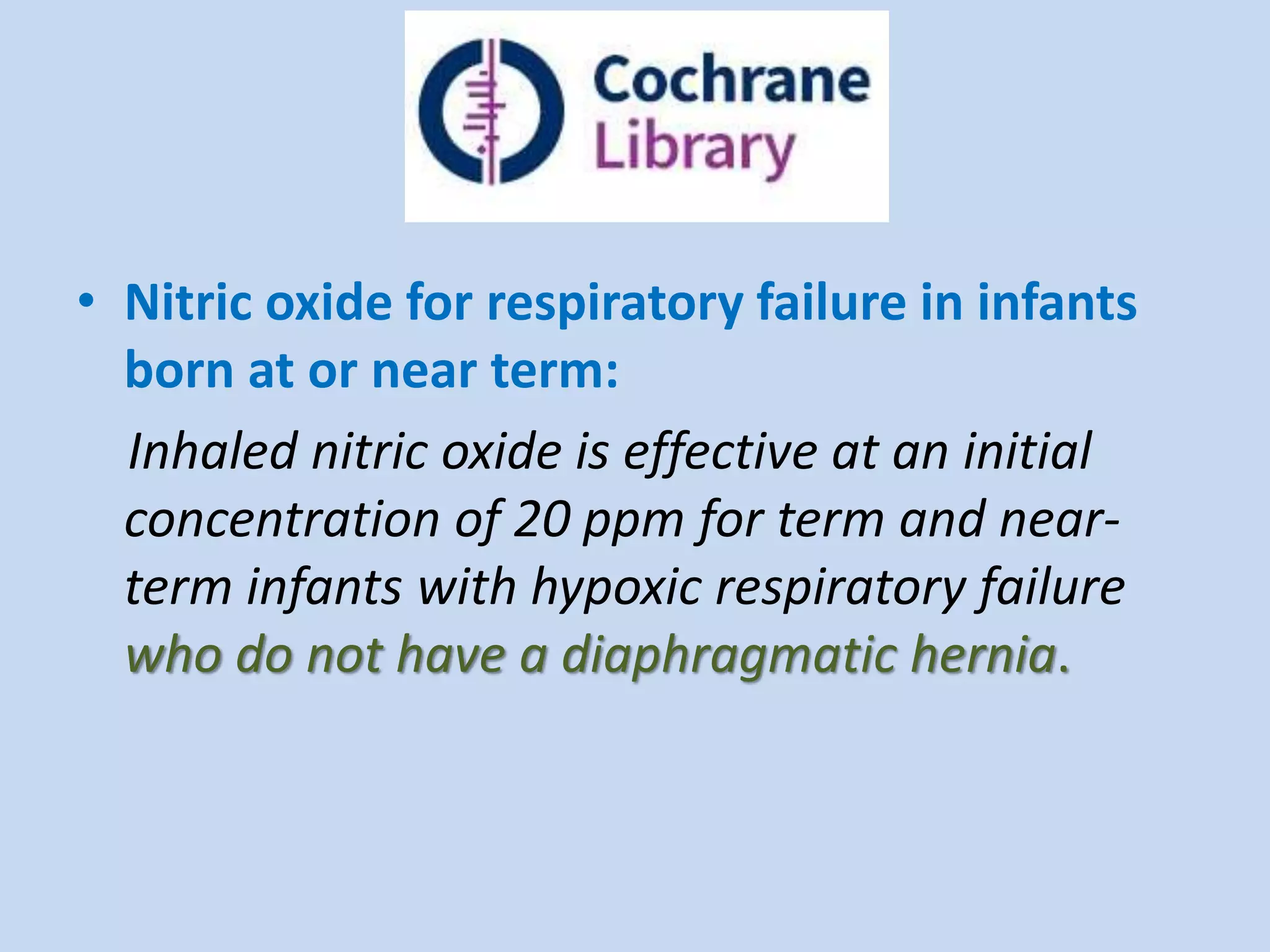 Inhaled Nitric Oxide (iNO) in Newborns - Dr Padmesh - Neonatology | PPTX