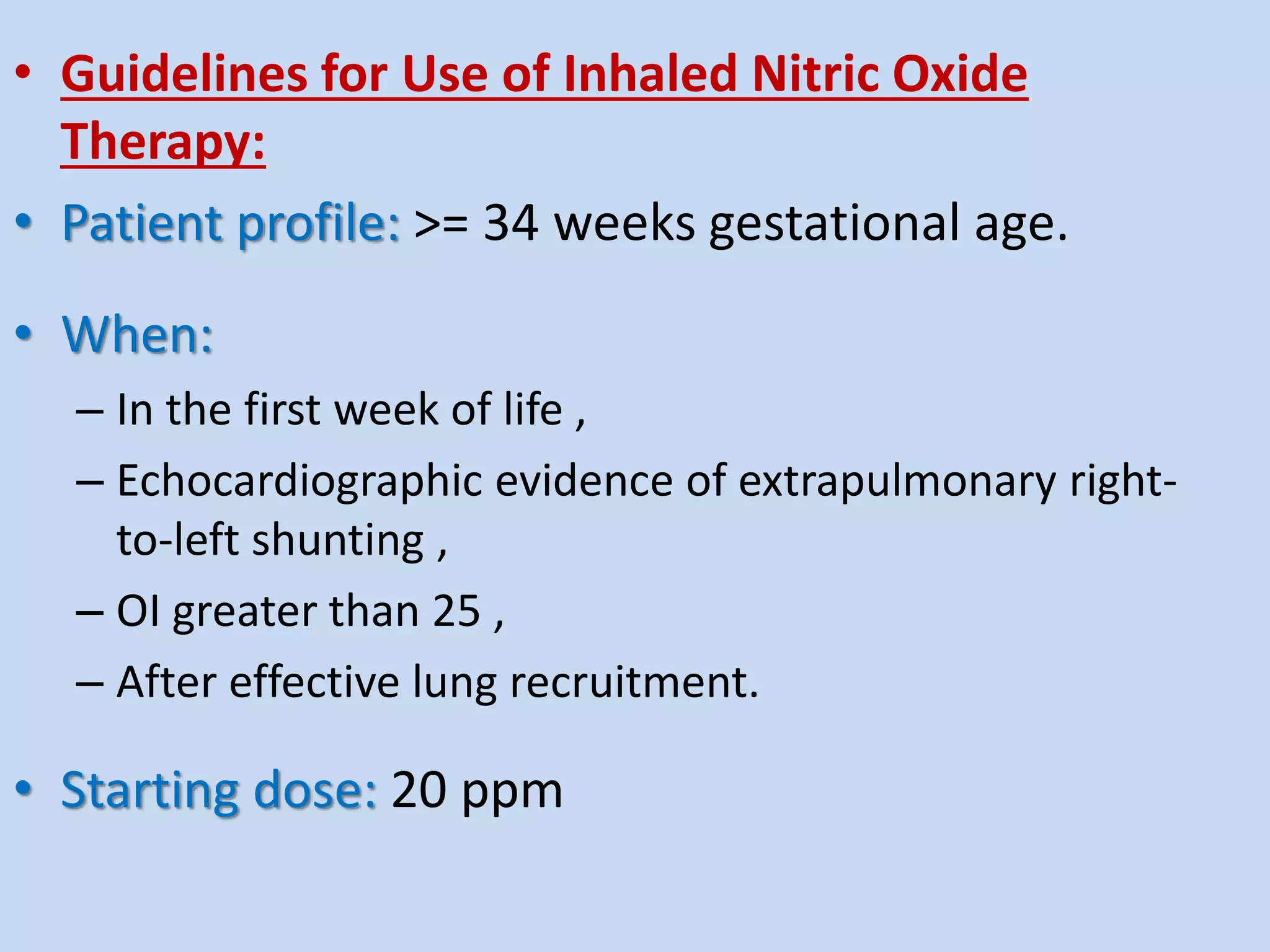 Inhaled Nitric Oxide (iNO) in Newborns - Dr Padmesh - Neonatology | PPTX