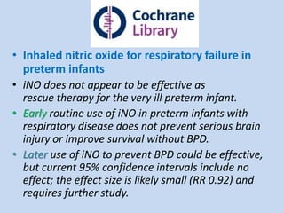 Inhaled Nitric Oxide (iNO) in Newborns - Dr Padmesh - Neonatology | PPTX