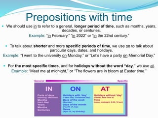 In, on and at rules (1) | PPTX | National & Civic Holidays | Holidays