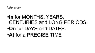 IN:ON:ATinglés basico para ingles a1 jovenes | PPT