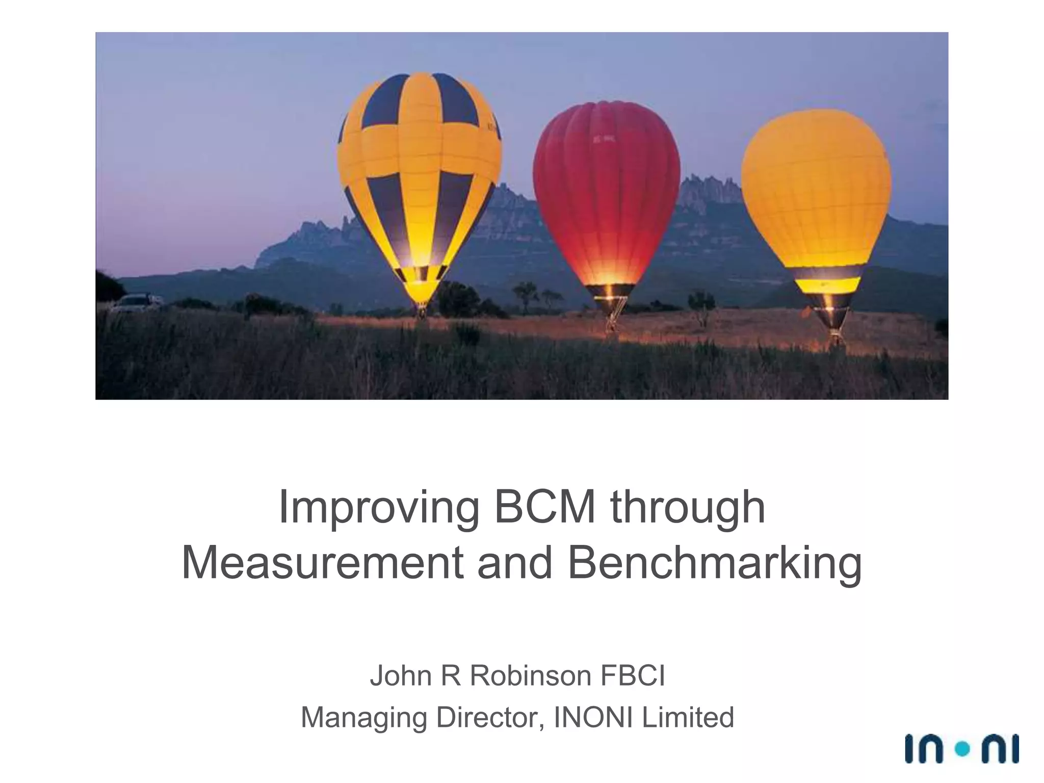 Improving BCM through Measurement and Benchmarking | PPT