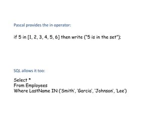 Implementing IN operator in Scala | PPT