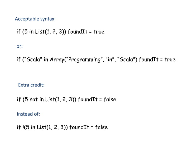 Implementing IN operator in Scala | PPT