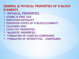 INORANIC CHEMISTRY D-BLOCL ELEMENTS.pptx