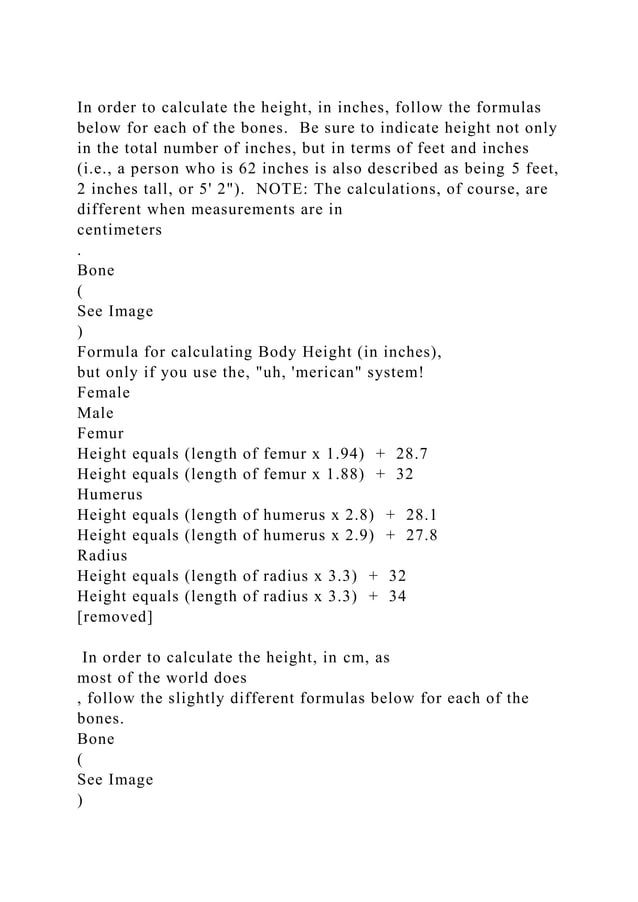 In Order To Calculate The Height In Inches Follow The Formulas Bel docx in-order-to-calculate-the-height-in-inches-follow-the-formulas-bel-docx