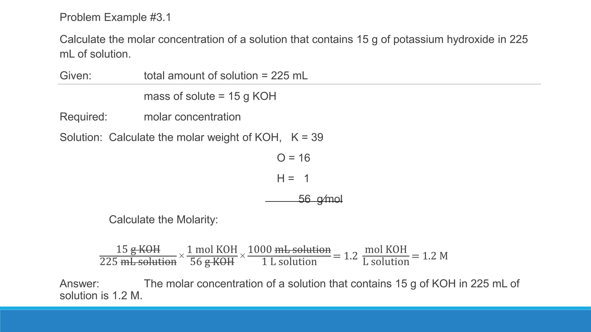 Quantitative Expressions of the Concentration of Solutions | PPTX