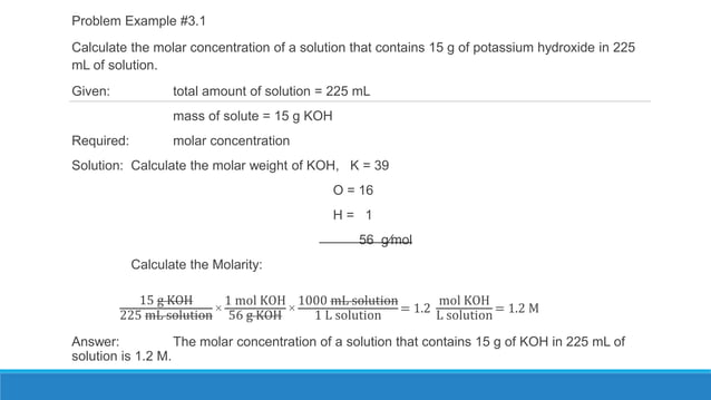 Quantitative Expressions of the Concentration of Solutions | PPTX ...