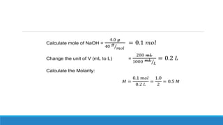 Quantitative Expressions of the Concentration of Solutions | PPTX