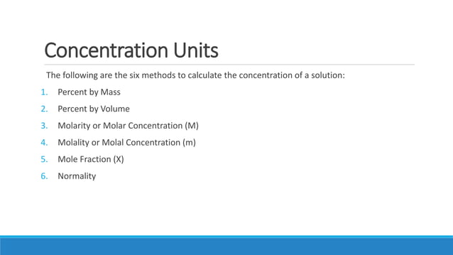Quantitative Expressions of the Concentration of Solutions | PPTX ...