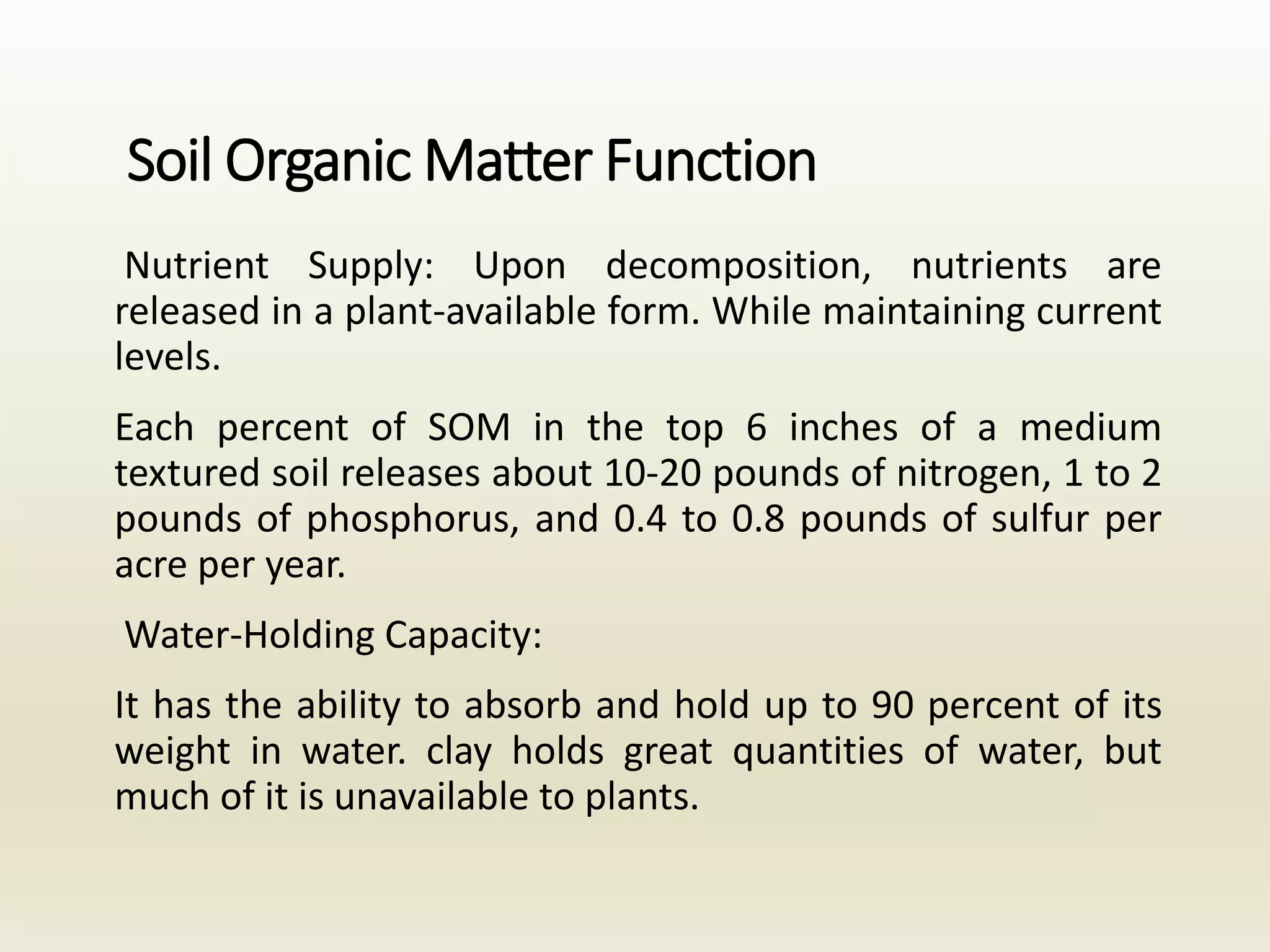Inorganic and organic components of soil (soil composition) | PPTX