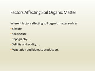 Inorganic and organic components of soil (soil composition) | PPTX