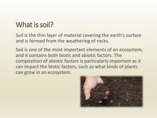 Inorganic and organic components of soil (soil composition) | PPTX
