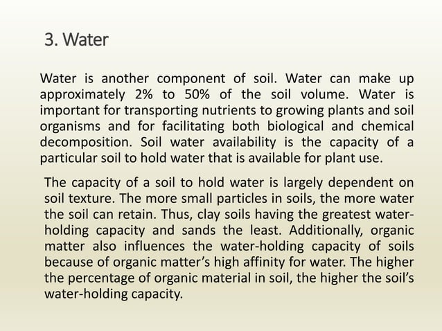 Inorganic and organic components of soil (soil composition) | PPTX ...