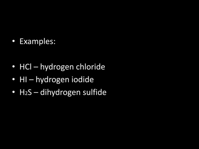 ACIDS: Inorganic binary compounds writing and naming | PPT