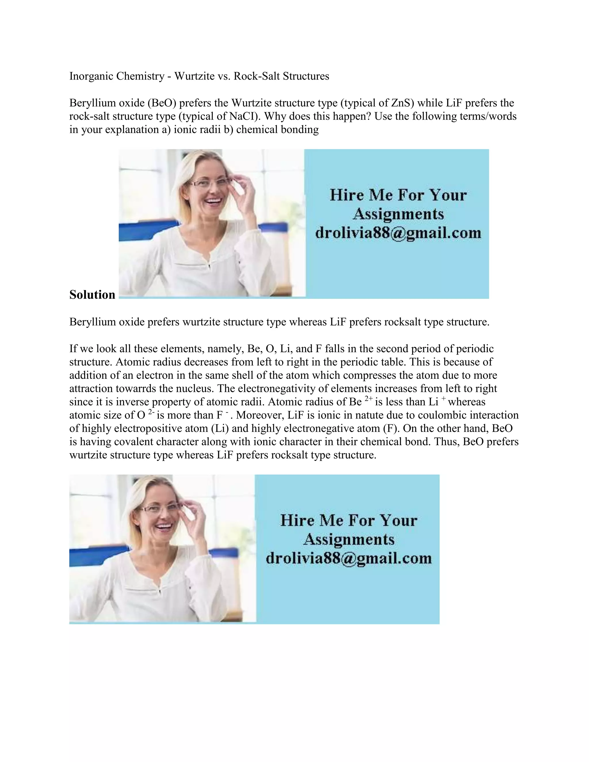Inorganic Chemistry - Wurtzite vs- Rock-Salt Structures Beryllium oxid.docx