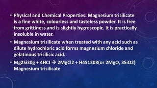 Inorganic chemistry magnesiumtrisilicate.pptx
