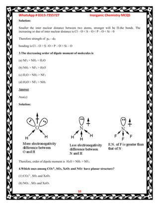 Inorganic Chemistry - Topic Wise Multiple Choice By Malik Xufyan | PDF