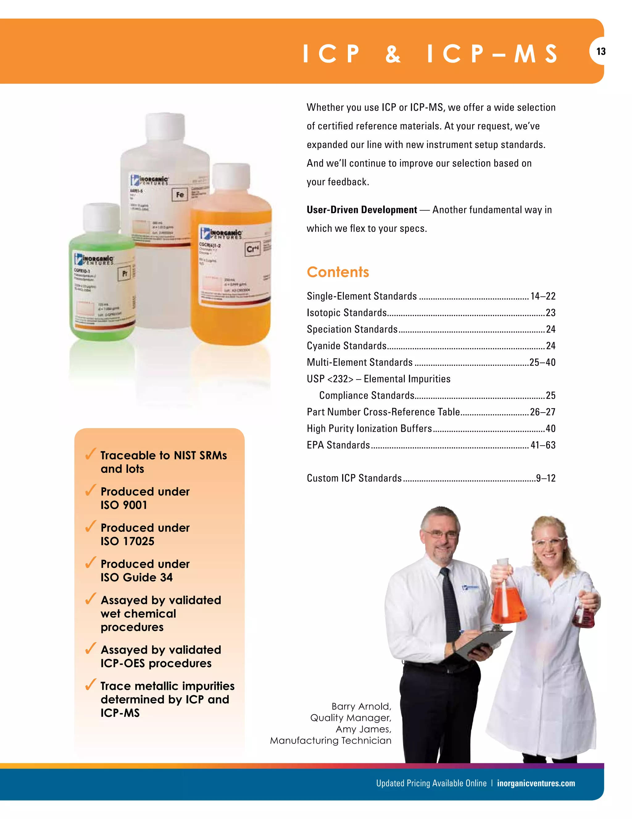 INORGANIC CUSTOM & STOCK CERTIFIED REFERENCE MATERIALS | PDF ...