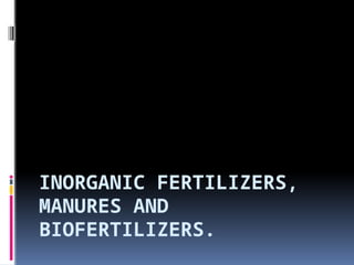 Inorganic Fertilizers, Manures and Biofertilizers.pptx