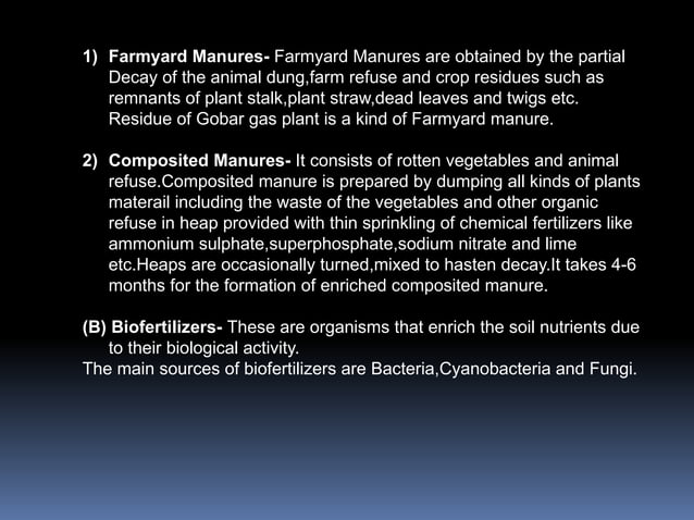 Inorganic Fertilizers, Manures and Biofertilizers.pptx