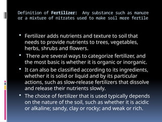 Inorganic Fertilizers, Manures and Biofertilizers.pptx