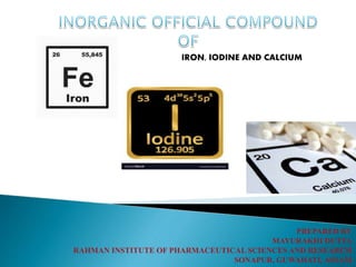 Inorganic Official compounds of Iron, Iodine and Calcium.final | PPTX