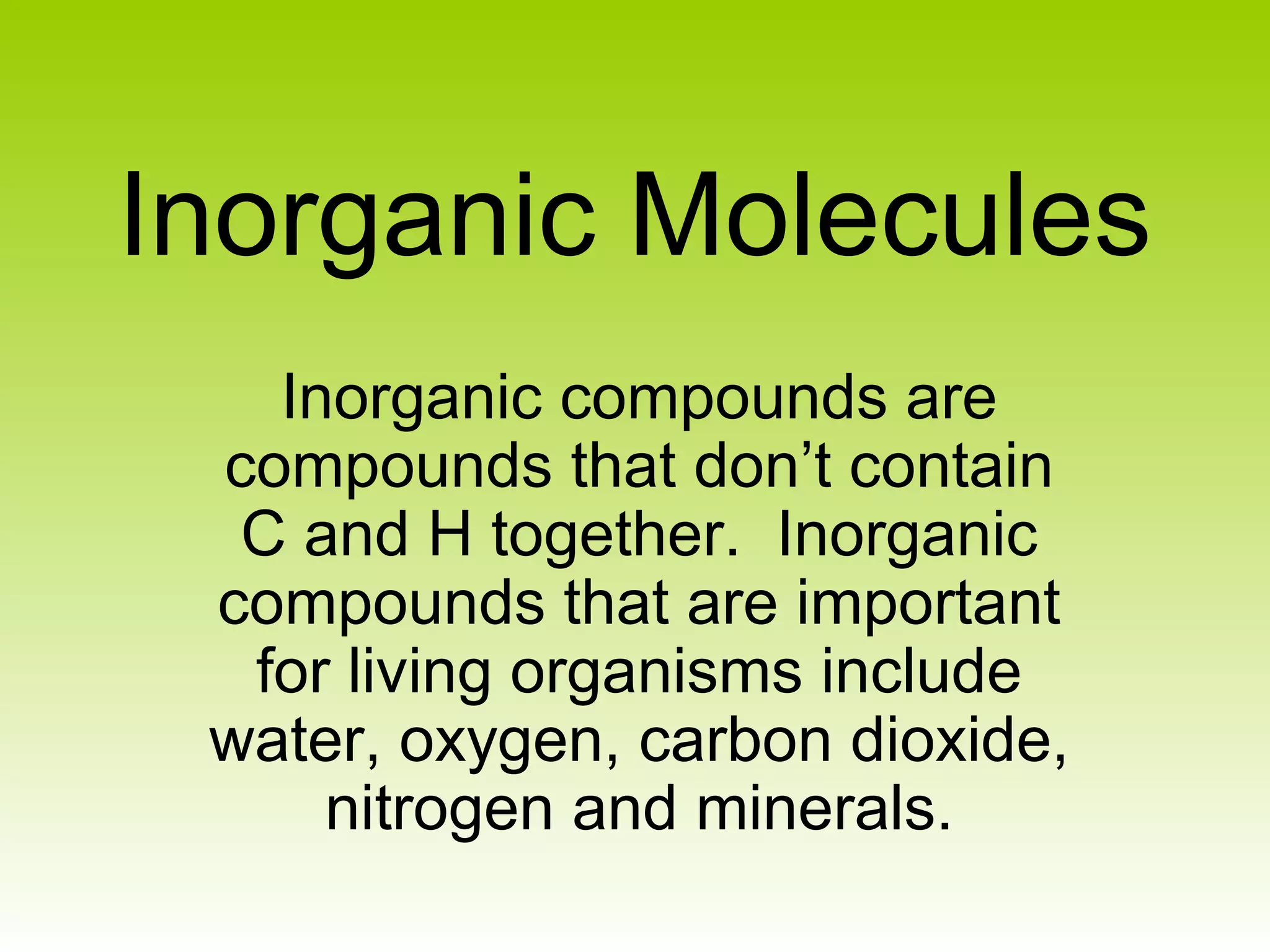 Inorganic molecules | PPT