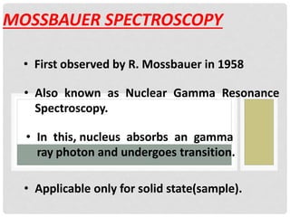 Mossbauer Spectroscopy Applications - detection of oxidation state by ...